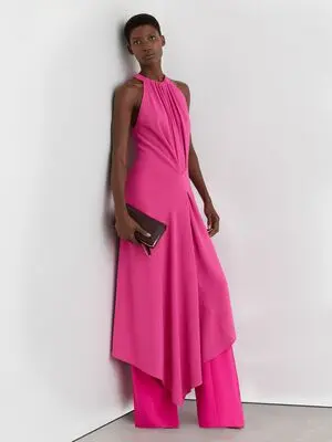 REISS Maeve Draped Midi Dress