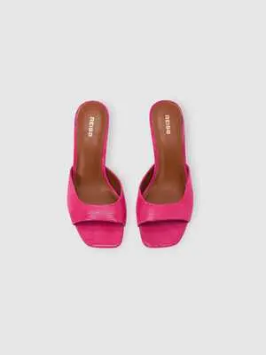 REISS Textured Open-toe Heeled Mules