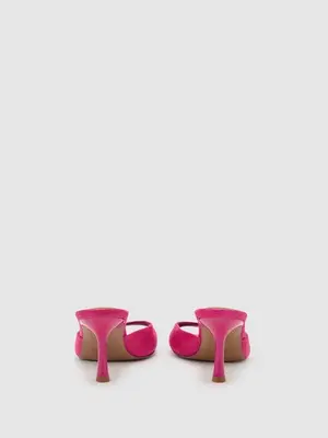 REISS Textured Open-toe Heeled Mules