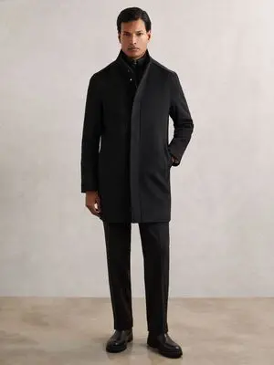 REISS Wool-blend Gilet-insert Coat