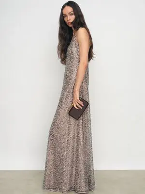 REISS Sequin Maxi Slip Dress