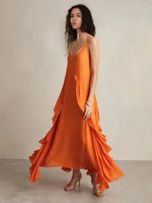 REISS Ruffled Maxi Dress