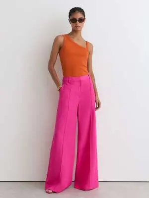 REISS Stretch-cotton Asymmetric-neck Vest