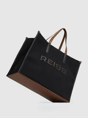 REISS Canvas Logo Tote Bag