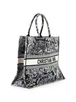 Dior Book Embroidered Canvas Large Tote Bag