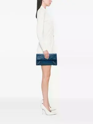 Balenciaga 2005-2026 Lambskin Motocross Giant 12 Envelope Clutch Bag - Blue