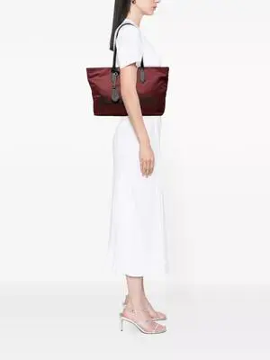 Burberry 2018-2026 Medium Econyl Nylon Logo Ardwell Tote Bag - Red