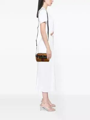 Gucci 2000-2015 Mini Suede Web Ophidia Crossbody Bag - Brown