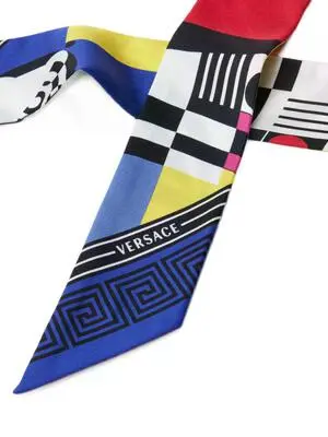Versace Greca-print Silk Scarf