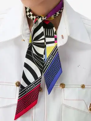 Versace Greca-print Silk Scarf