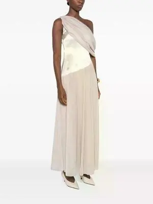 ABADIA Gwen Draped One-shoulder Maxi Dress