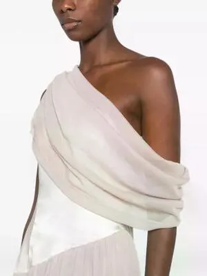 ABADIA Gwen Draped One-shoulder Maxi Dress