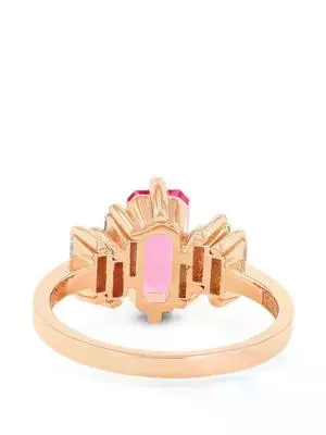 SUZANNE KALAN Sapphire And Diamond Ring In 18k Rose Gold
