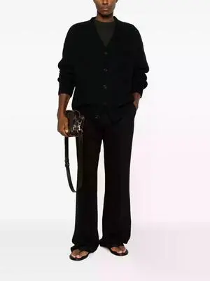 ROBERTO COLLINA Ribbed-knit V-neck Cardigan