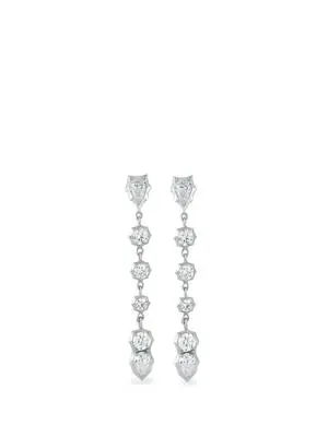 JADE TRAU Poppy Diamond Drop Earrings - Silver