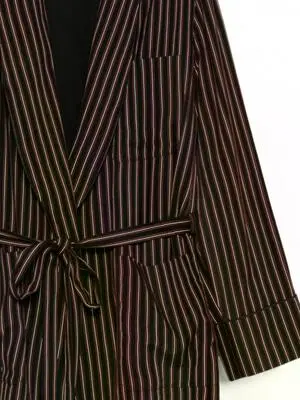 ANN DEMEULEMEESTER Striped Belted Jacket