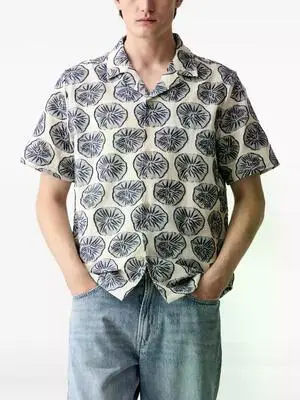 LES DEUX Dahlia Floral-pattern Short-sleeved Shirt