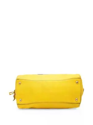 Prada 2013-2026 Vitello Daino Zip Top Satchel - Yellow