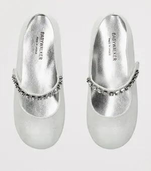 BABYWALKER Leather Crystal-strap Ballet Flats