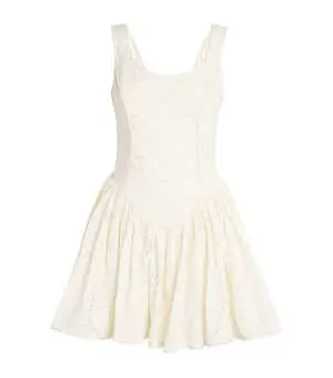 Agua Bendita Cotton Pluma Playa Mini Dress - Ivory