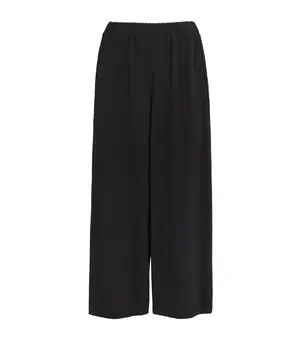 Issey Miyake Drape Jersey Cropped Trousers - Black