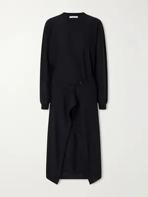 LEMAIRE Buttoned Wool-blend Knitted Midi Dress