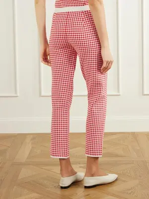 Posse Micah Checked Jersey Straight-leg Capri Pants