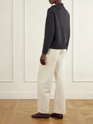 Veronica De Piante Asymmetric Wool And Cashmere-blend Sweater - Gray