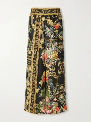 Camilla Cropped Printed Wide-leg Trousers
