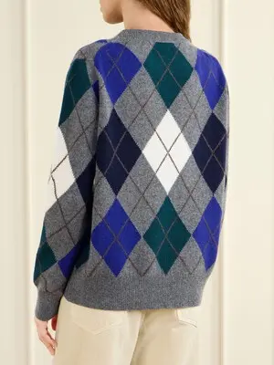 Daughter Ava Argyle Checked Wool Sweater