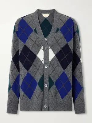Daughter Ava Argyle Checked Wool Cardigan