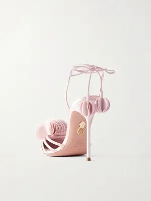 AQUAZZURA Wild Bloom Embellished Satin Pumps