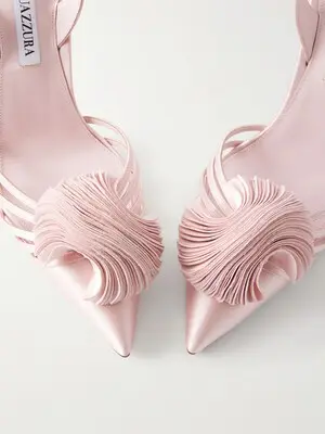 AQUAZZURA Wild Bloom Embellished Satin Pumps