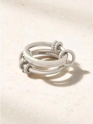 SPINELLI KILCOLLIN Jovie Set Of Three Sterling Diamond Rings - Silver