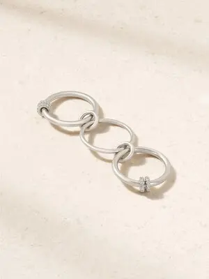 SPINELLI KILCOLLIN Jovie Set Of Three Sterling Diamond Rings