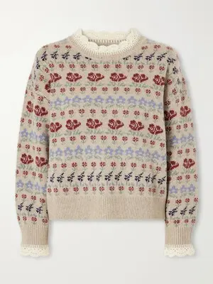 Sea Preston Floral Intarsia Wool-blend Sweater - Multi