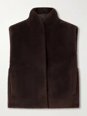 Sea Annie Reversible Wool Vest - Brown