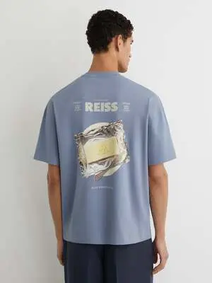 REISS Monogram Butter Relaxed-fit T-shirt