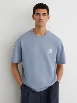 REISS Monogram Butter Relaxed-fit T-shirt