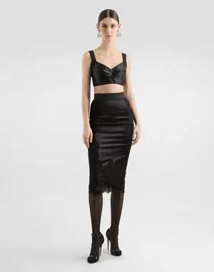 Dolce & Gabbana Satin Midi Skirt Skirts