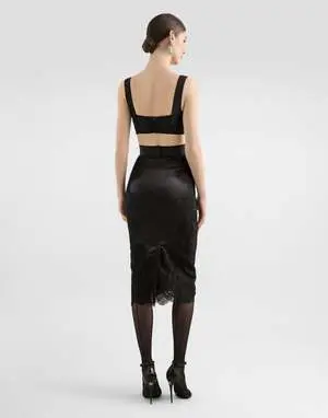Dolce & Gabbana Satin Midi Skirt Skirts
