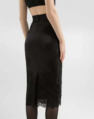 Dolce & Gabbana Satin Midi Skirt Skirts