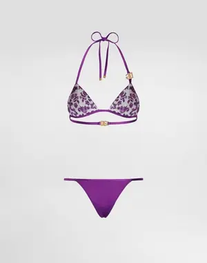 Dolce & Gabbana Embellished Triangle Bikini And Thong Set