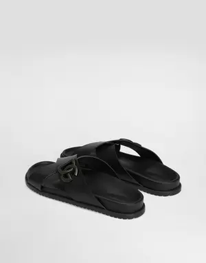 Dolce & Gabbana Calfskin Cross-strap Slides