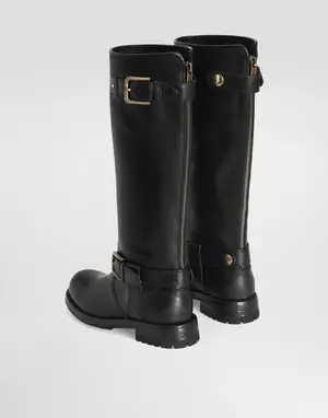 Dolce & Gabbana Calfskin Biker Boots