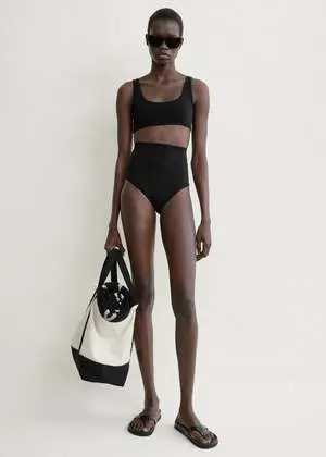 TOTEME U-neck Bikini Top - Black