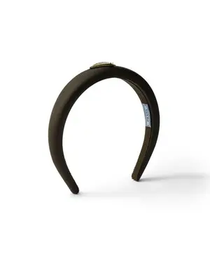 Prada Re-nylon Headband With Enameled Triangle Logo - Forest
