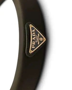Prada Re-nylon Headband With Enameled Triangle Logo - Forest