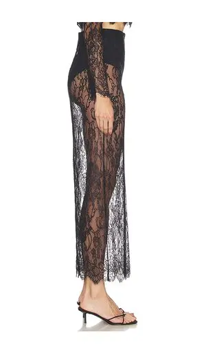 L'Agence Raymonde Maxi Lace Skirt In . Also