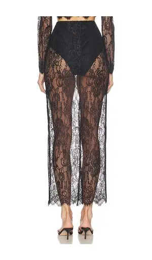 L'Agence Raymonde Maxi Lace Skirt In . Also
